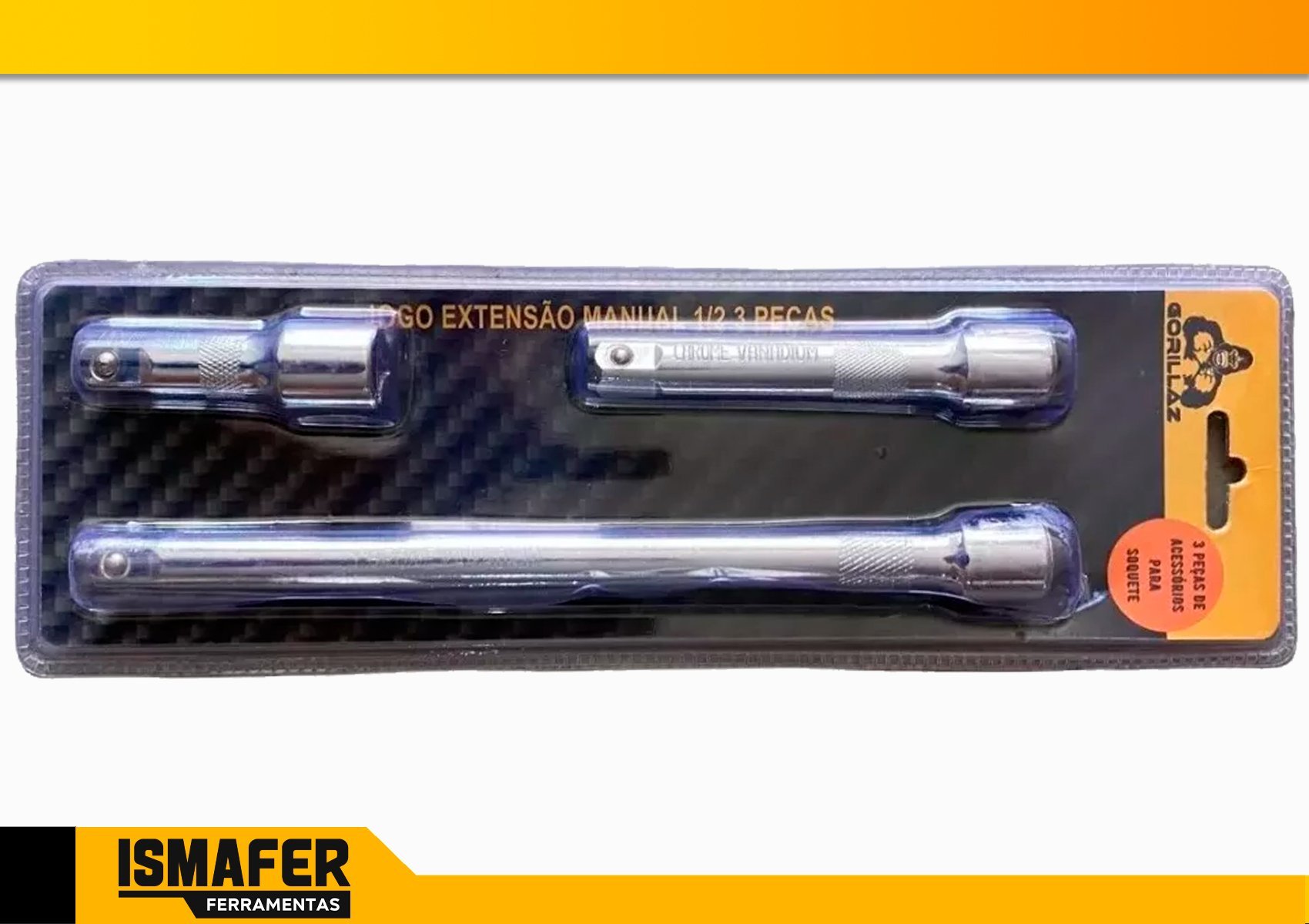 Extensão Alongador P/ Soquetes Catraca 3 Peças 1/2 Pito Crv ...