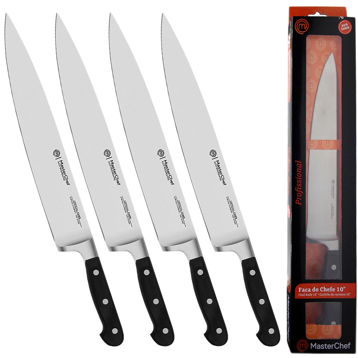 Kit 5 Facas do Chef 10 MasterChef Profissional Line Forjada ...