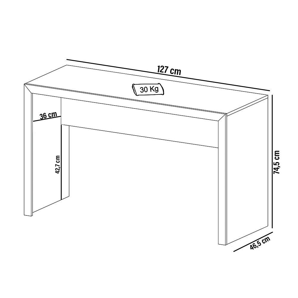 Kit 02 Mesas Para Escritório E Home Office Maika 127 Cm T01 Branco ...