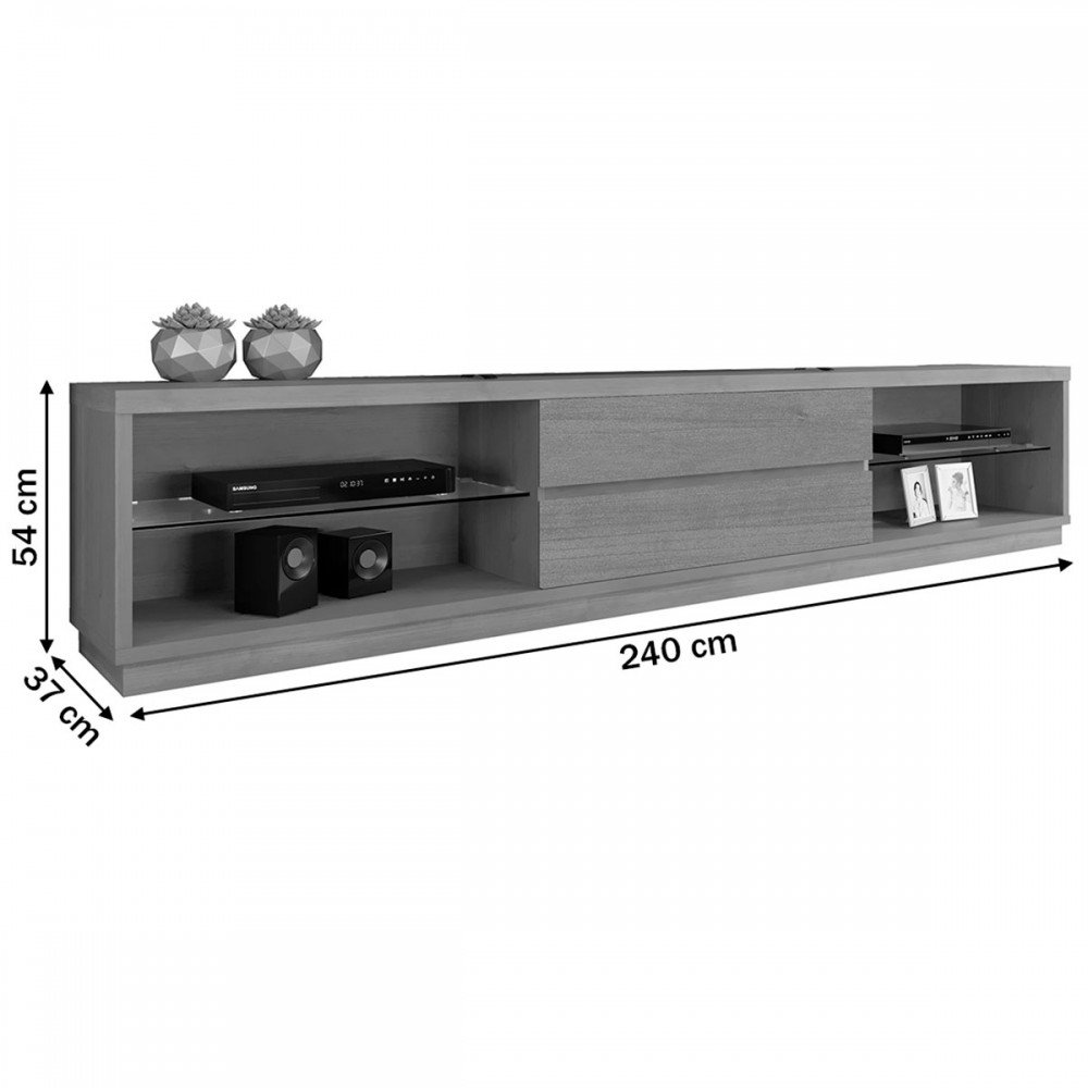 Rack para TV Até 75 Polegadas Malbec 2 Gavetas Preto Tx - Mavaular ...
