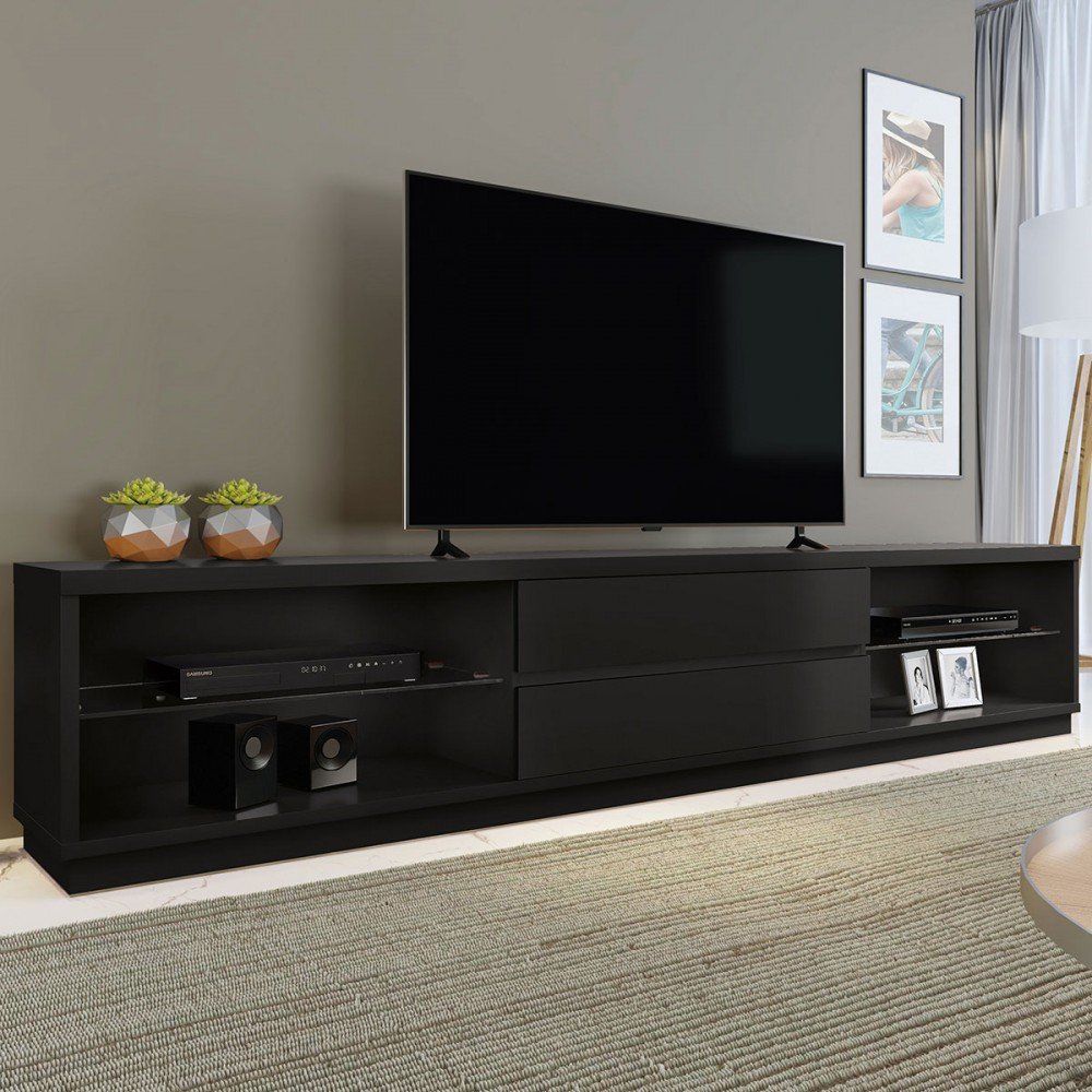 Rack para TV Até 75 Polegadas Malbec 2 Gavetas Preto Tx - Mavaular ...