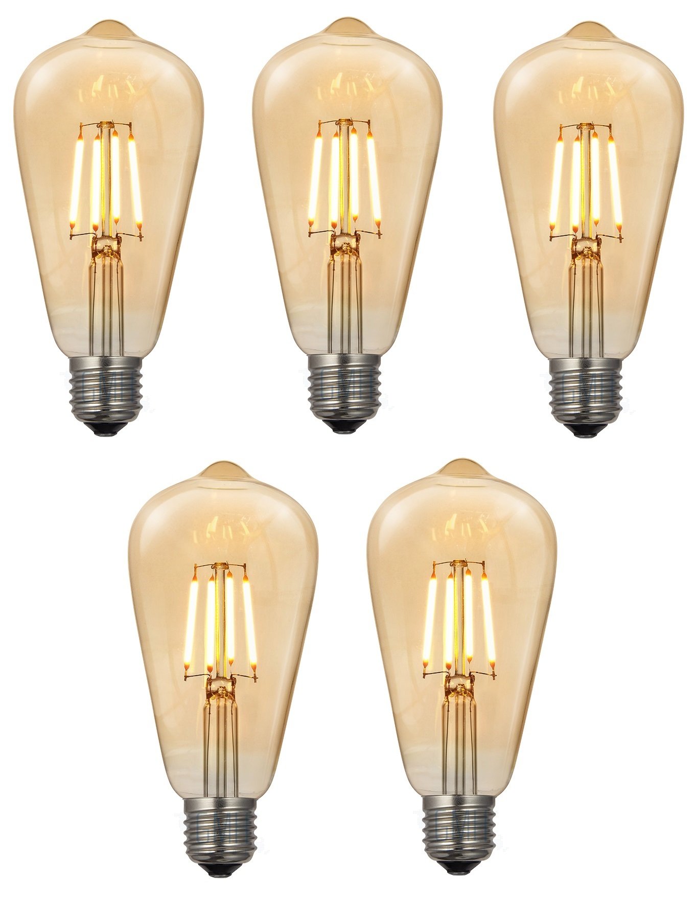 Kit 5 Lampadas Vintage Filamento LED ST64 4W 220V | MadeiraMadeira