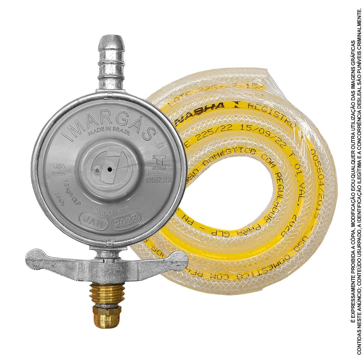 Kit Regulador de Gas Glp de Zamac Cinza com Mangueira Toc Lar ...