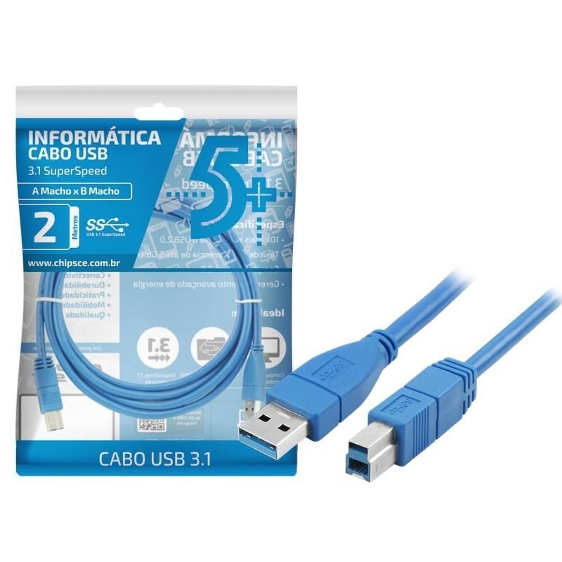 Cabo USB 3.0 Super Speed - 5 Metros | MadeiraMadeira