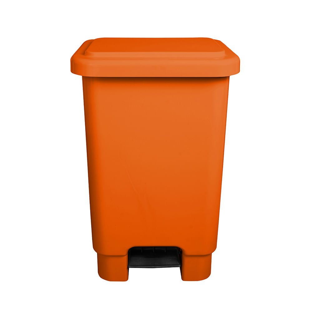 Lixeira Retangular com Pedal 100 Litros LP Laranja | MadeiraMadeira
