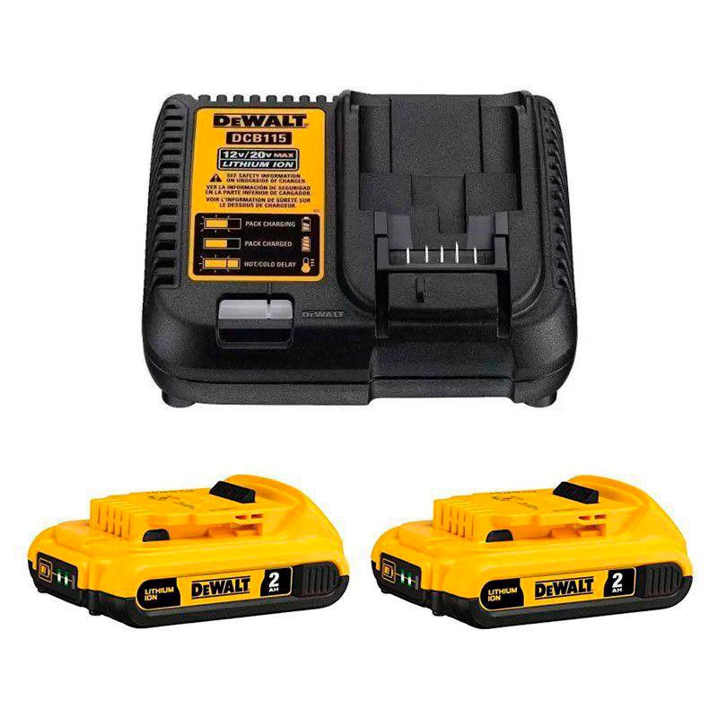 Kit com 2 Baterias 2Ah 20V MAX Dewalt com Carregador DCB203C2 ...