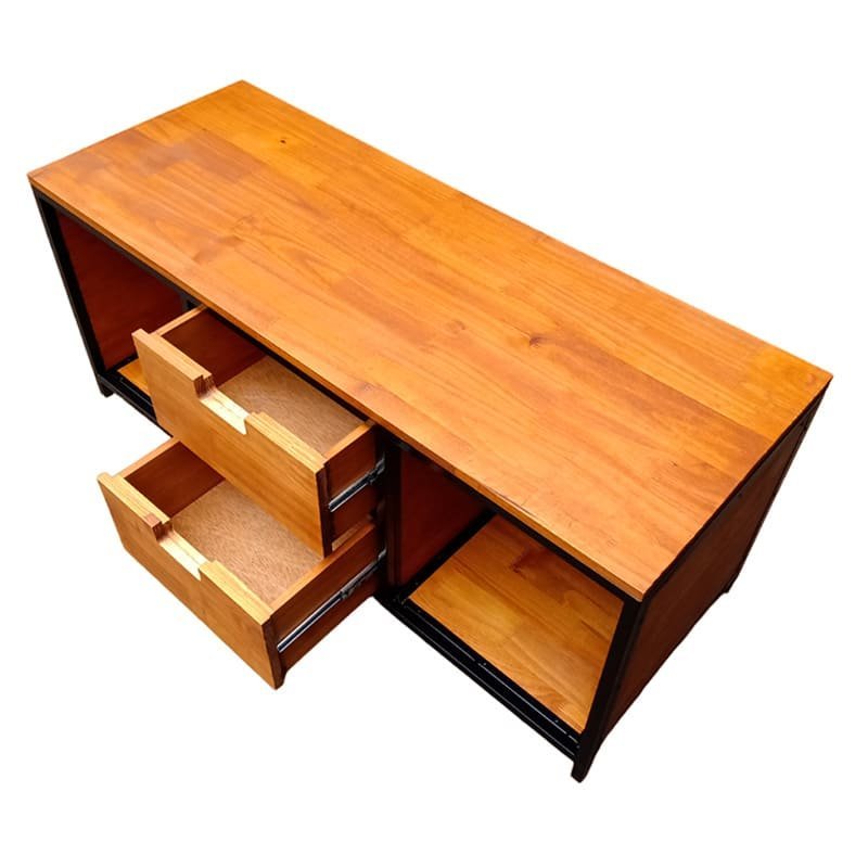 Rack Modelo Industrial C/ Duas Gavetas e Dois Nichos - Metalon em Preto ...