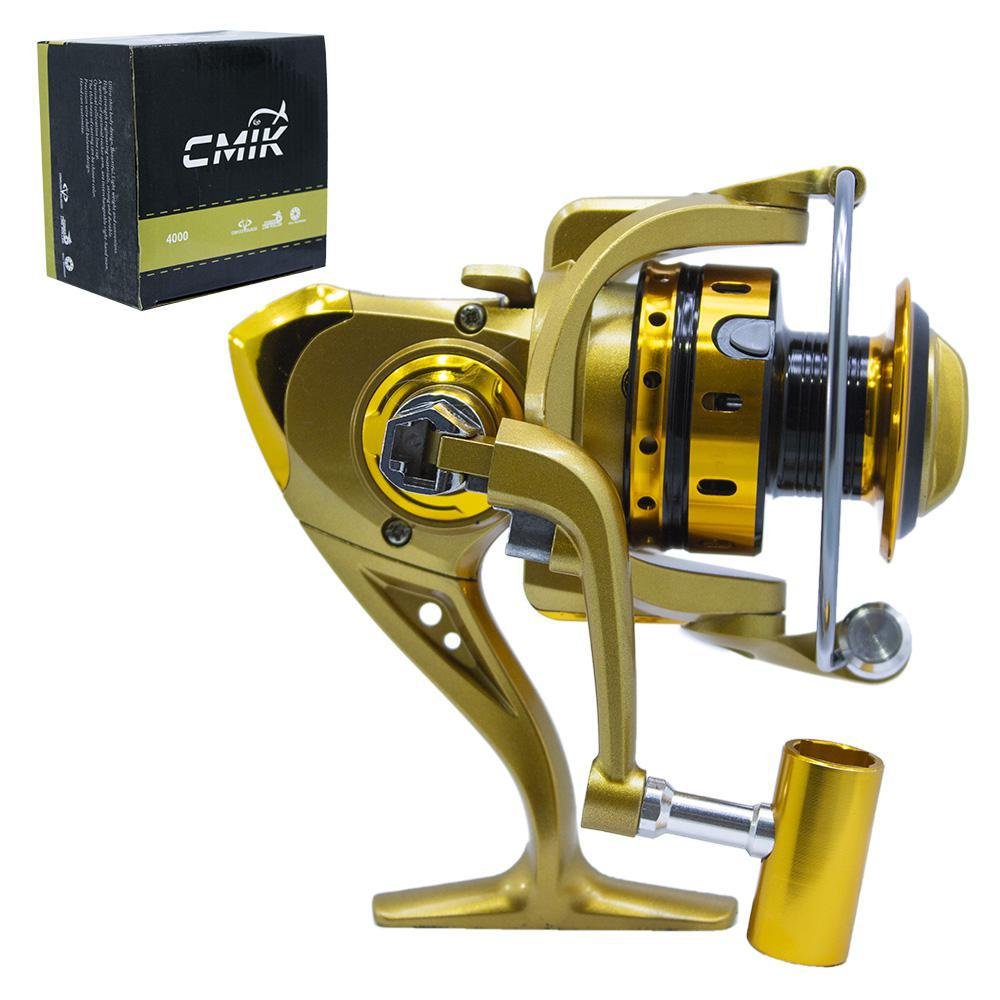 Molinete Profissional Bm5000 6+1 Rolamentos Aluminium Gold | MadeiraMadeira