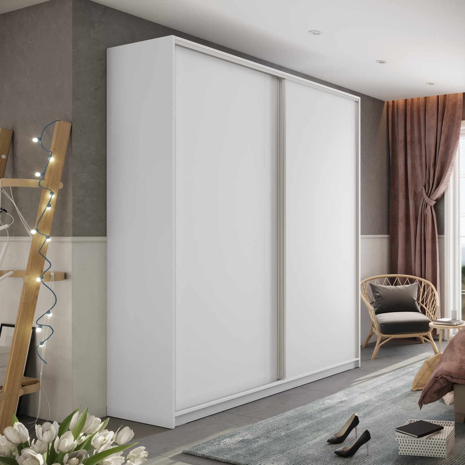 Guarda Roupa Solteiro 2 Portas Terrazo MDF BP Espresso Móveis ...