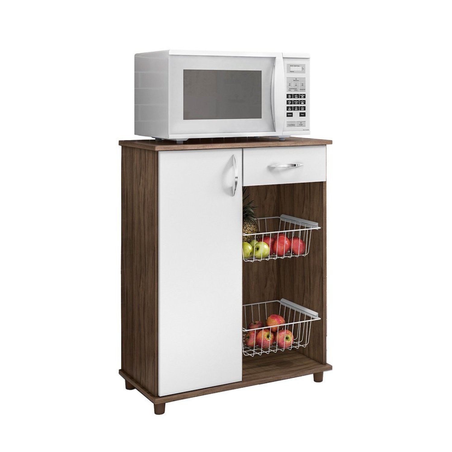 Fruteira Multiuso 1 Porta 1 Gaveta 2 Cestas Belize | MadeiraMadeira