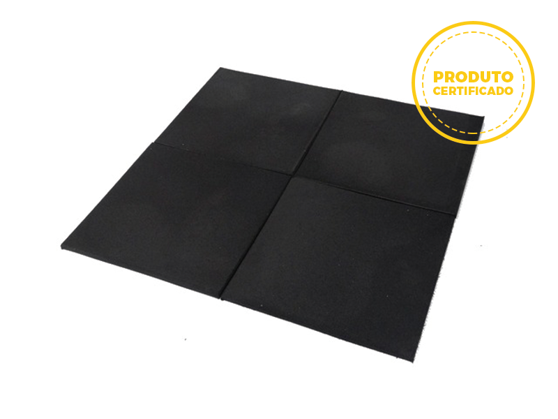 Piso Emborrachado Preto 1x1m 15mm PLT PISOS 1m2 | MadeiraMadeira