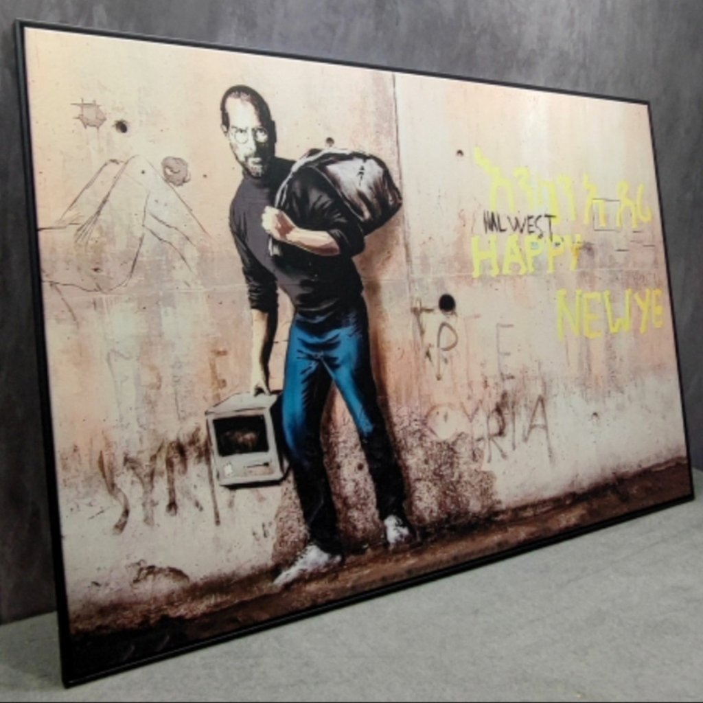 Quadro Steve Jobs Street Art:90x60 cm/BORDA INFINITA | MadeiraMadeira