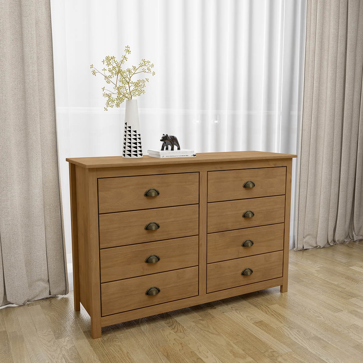 Cômoda Dupla Topázio Feijó 8 Gavetas Madeira Pinus - Finestra ...