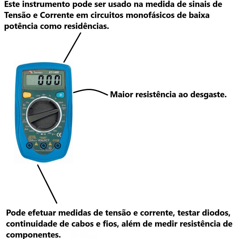 Multímetro Digital ET-1400 Minipa | MadeiraMadeira