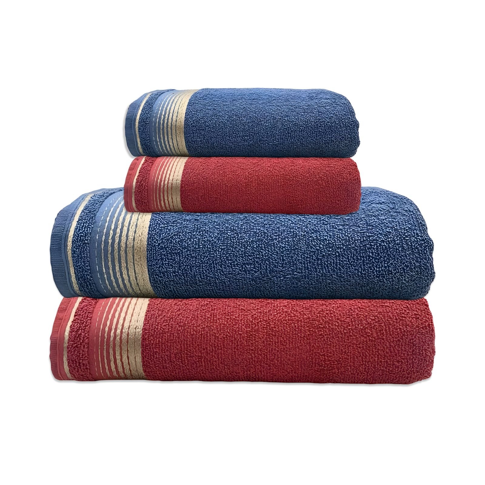 Jogo de Toalha 4 Peças - Banhão - Luxo - 100% Algodão - Brk Cor: Azul ...