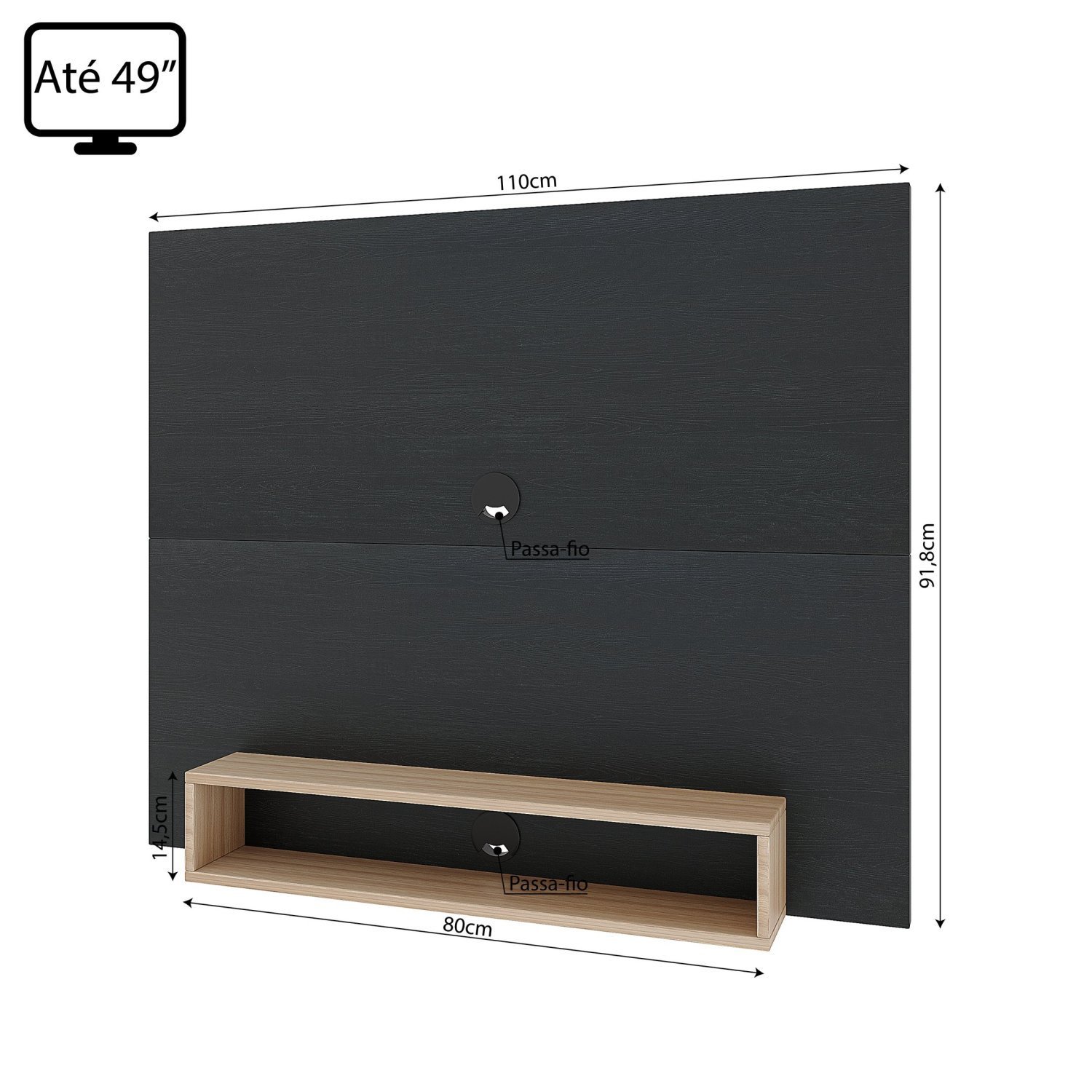Painel para TV até 49 Polegadas 1 Nicho Saara DRD Móveis | MadeiraMadeira