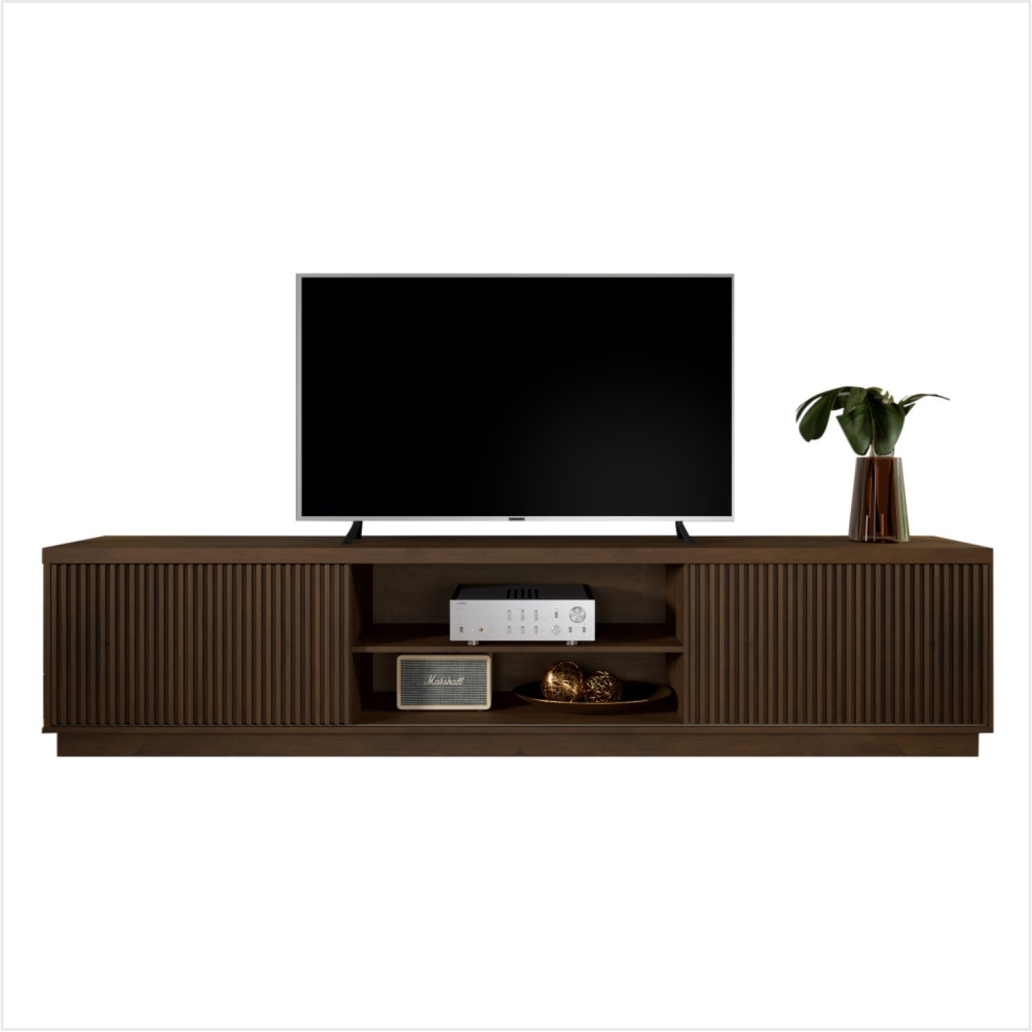 Rack Valencia 2 Portas para TV de até 75 Polegadas Mavaular | MadeiraMadeira