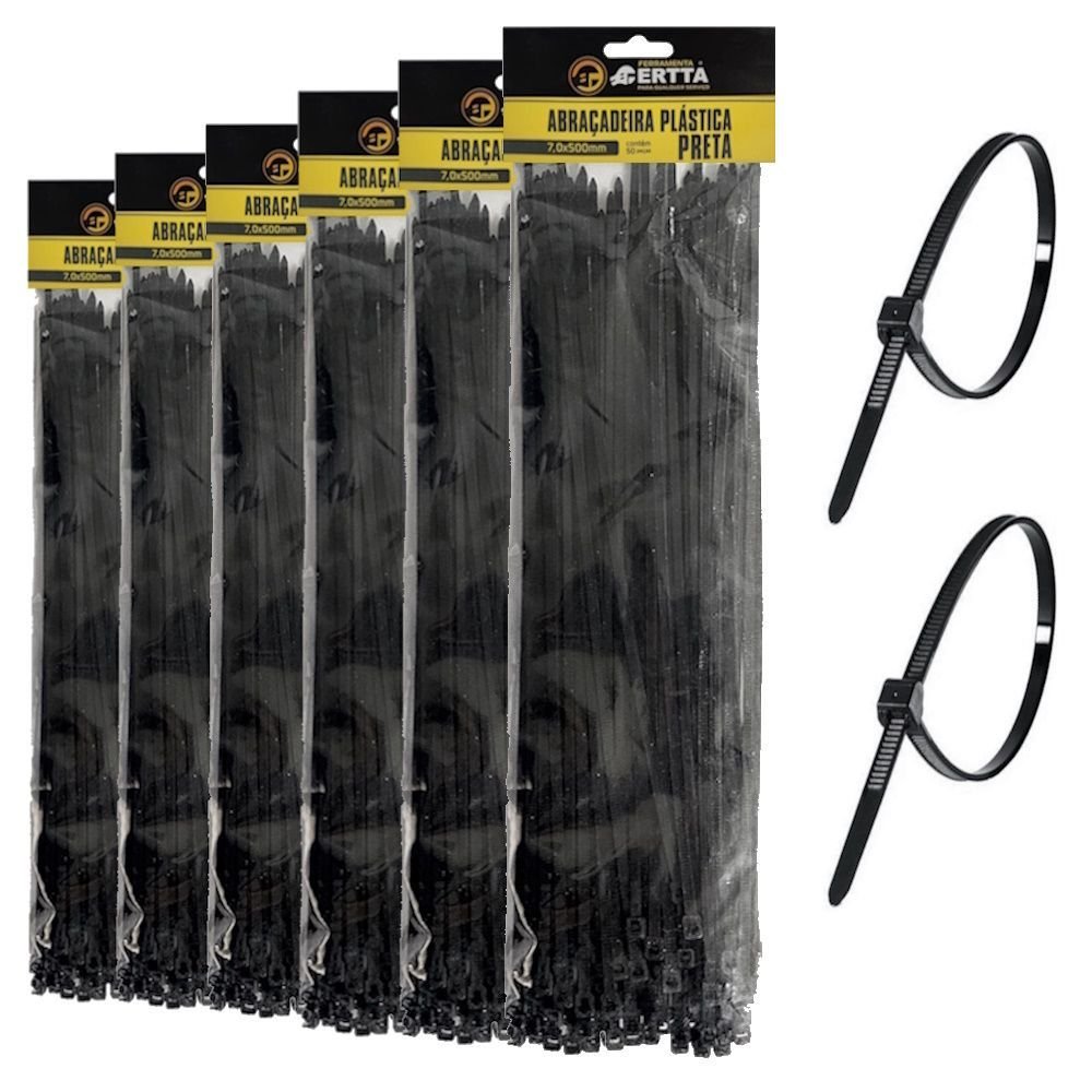 300 Abraçadeiras Lacre de Nylon Grande Enforca Gato Cinta Plástica 7 X ...