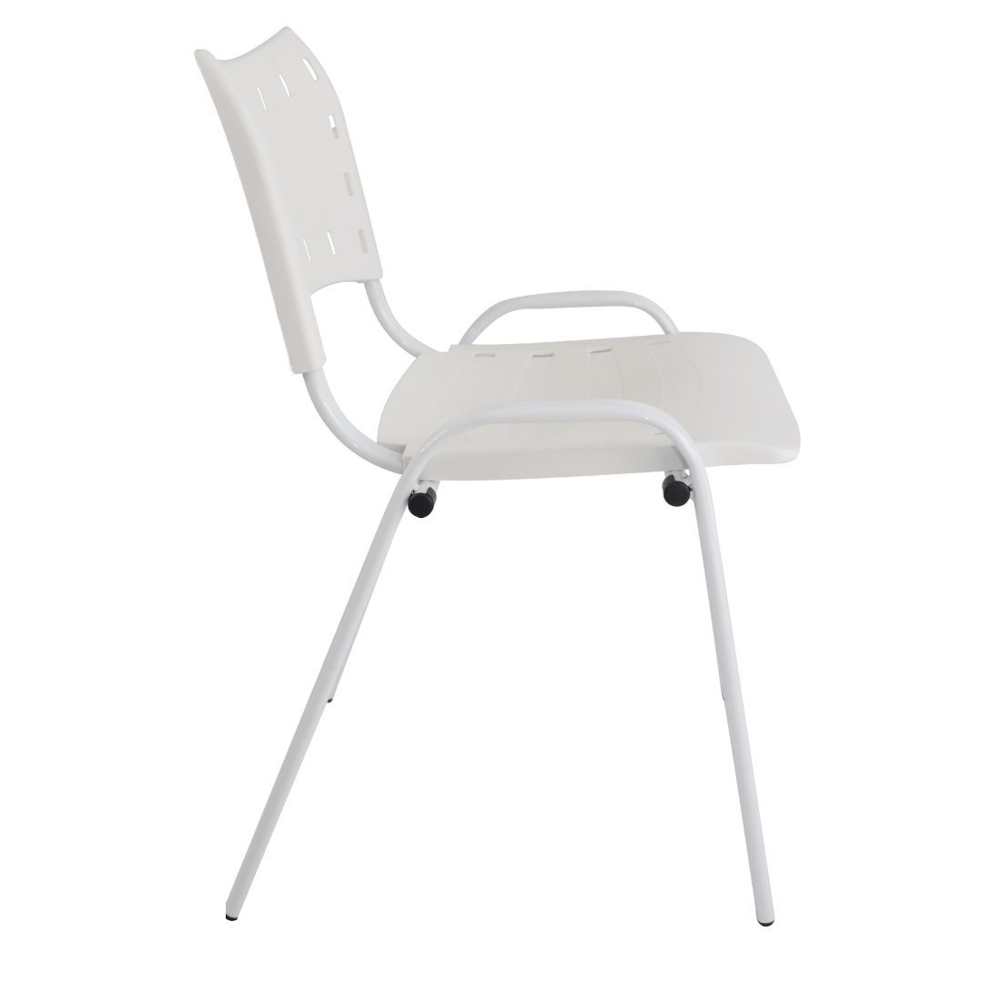 Kit Com 4 Cadeiras Iso Para Escola Escritório Comércio Branca Base ...