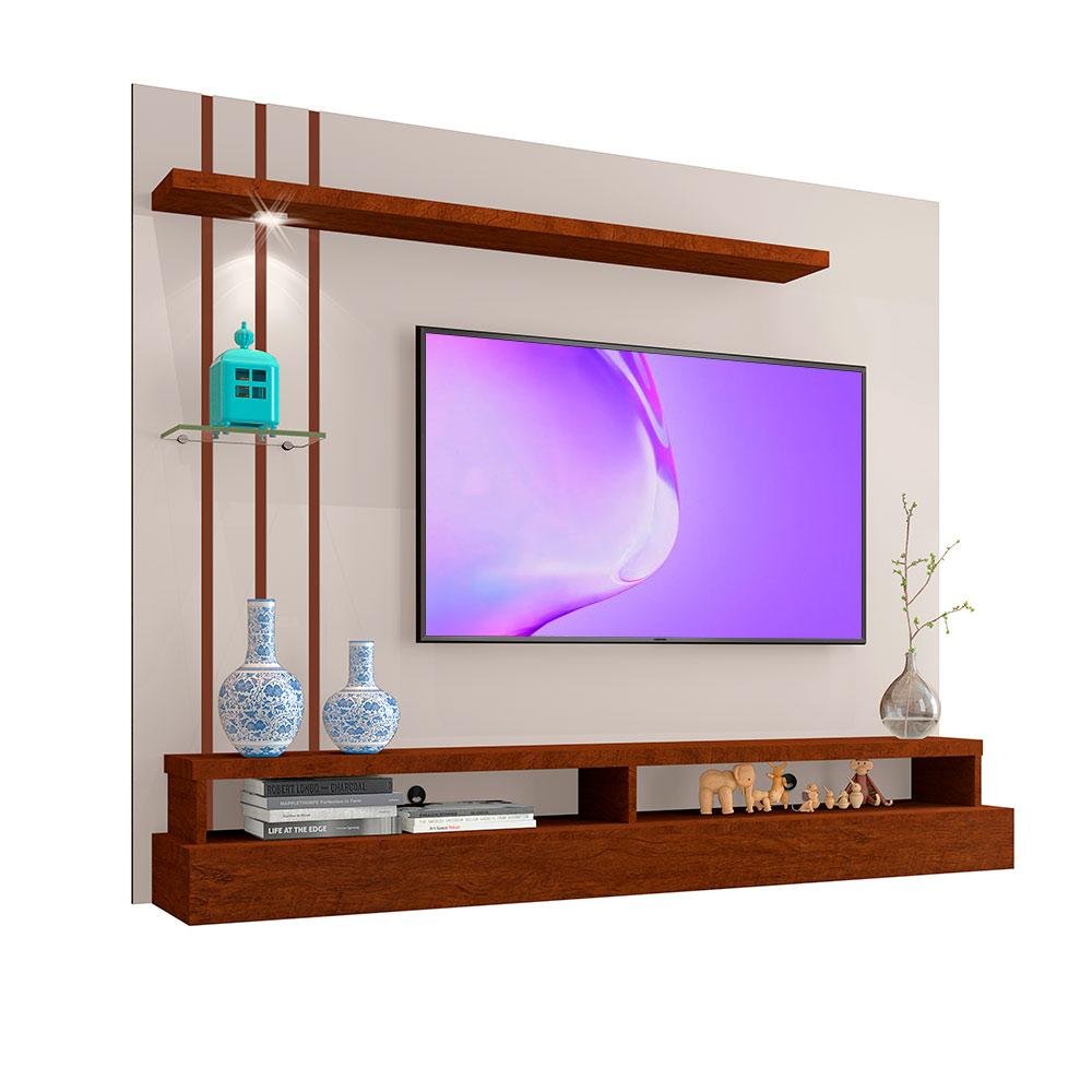 Painel Moderno Para Tv 55 Polegadas Off White Canela Carmolar ...