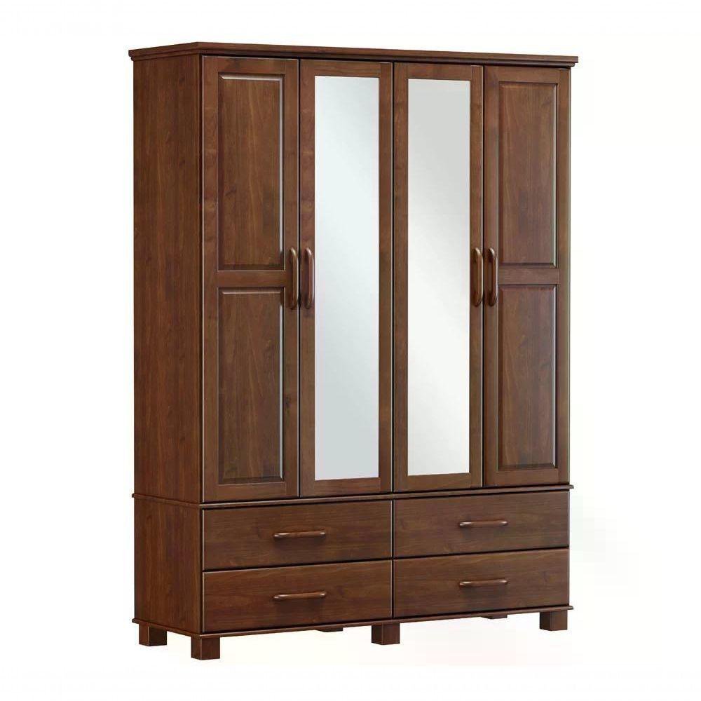 Guarda Roupa Solteiro Com Espelho Madeira Maciça 2232 Ouro C ...