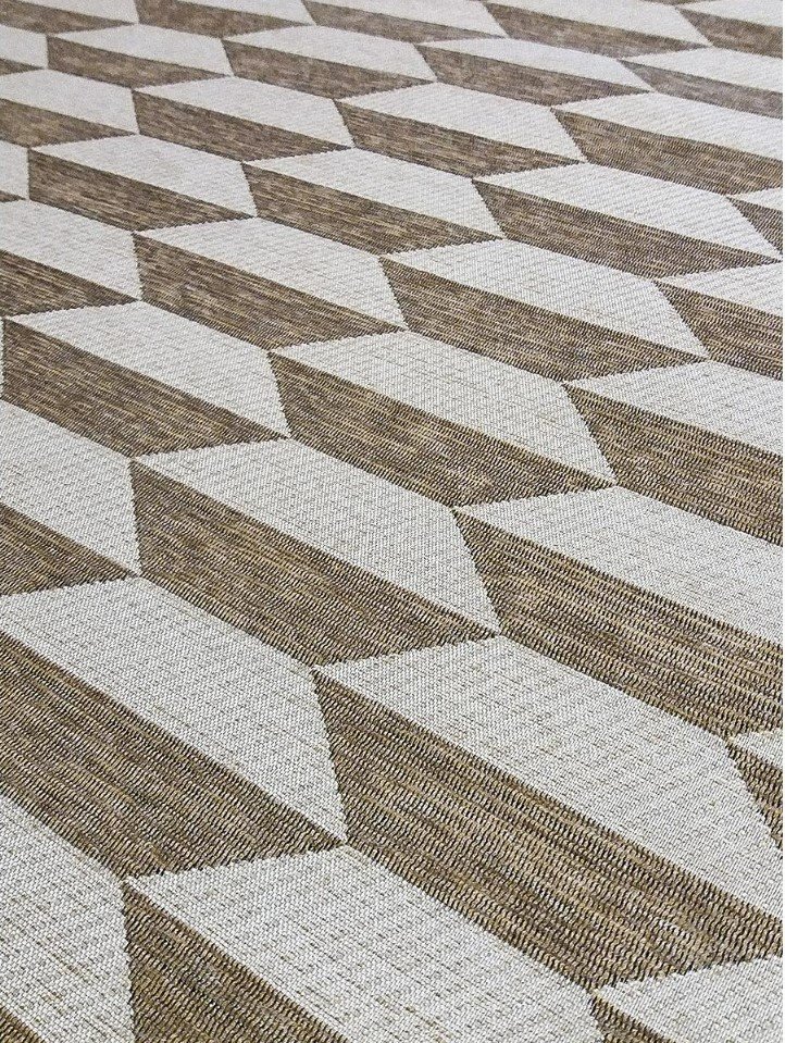 Tapete Sala Magia Geométrico Colmeia 200X250 Cm Bege Lavável ...