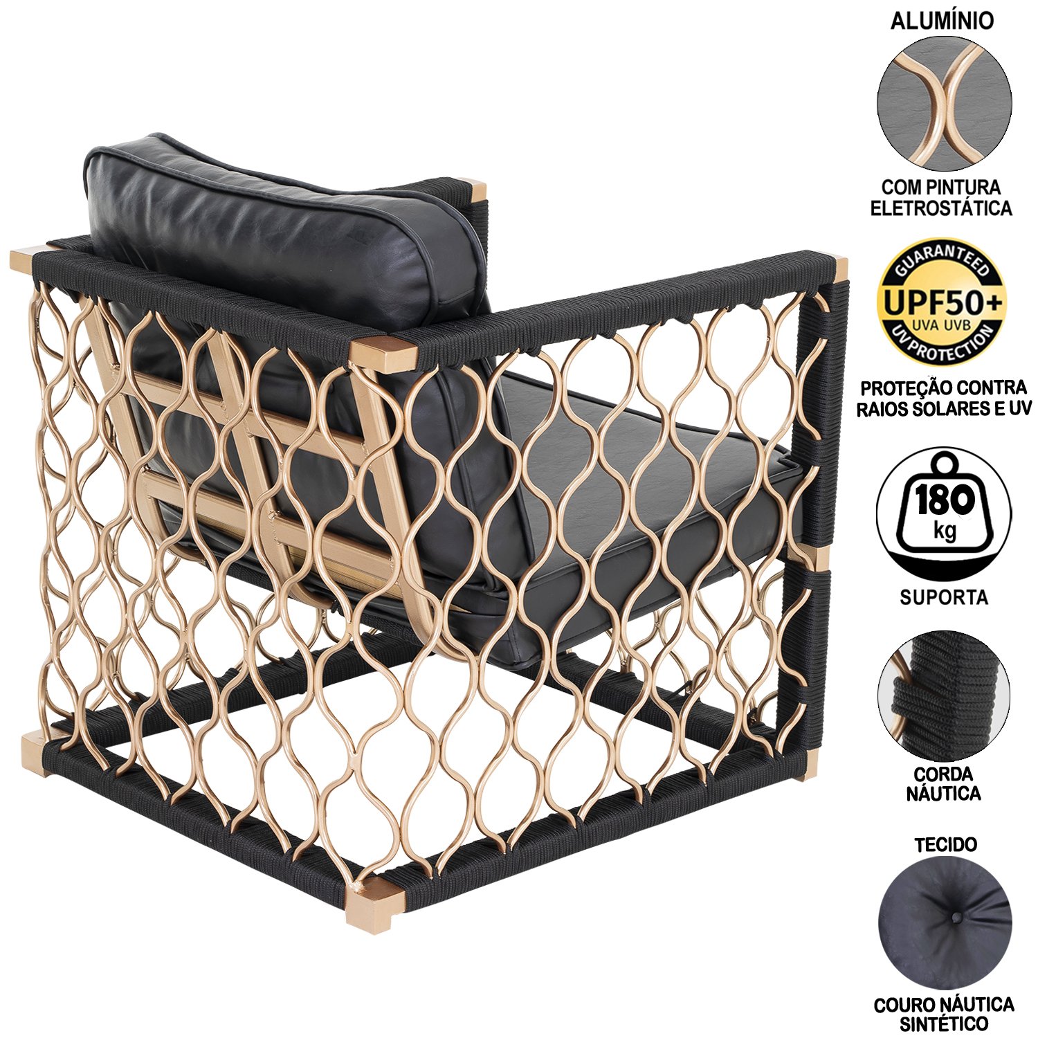 Combo 1 Chaise com 6 Almofadas + 2 Poltronas + 1 Balanço e Mesa Madeira ...