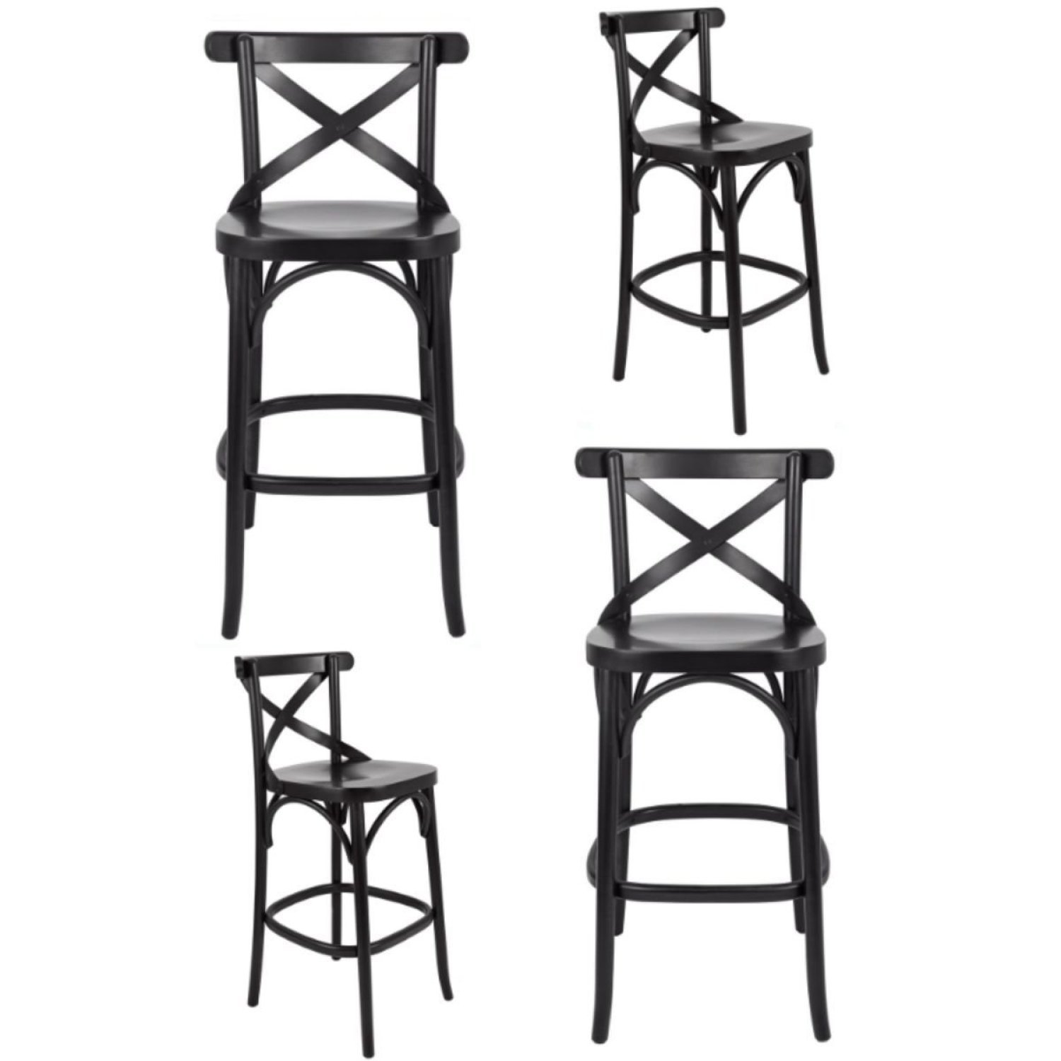 Conjunto 4 Banquetas Madeira Maciça Tauarí Cross X Texas | MadeiraMadeira