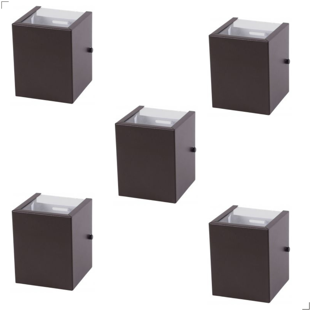 Kit com 5 Arandelas Sivir 2 Focos Pequena:marrom | MadeiraMadeira