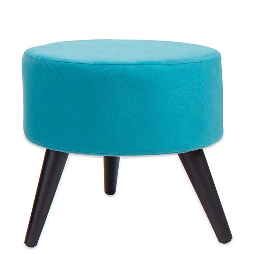 Puff Santa Rita Retro Redondo Azul Turquesa | MadeiraMadeira