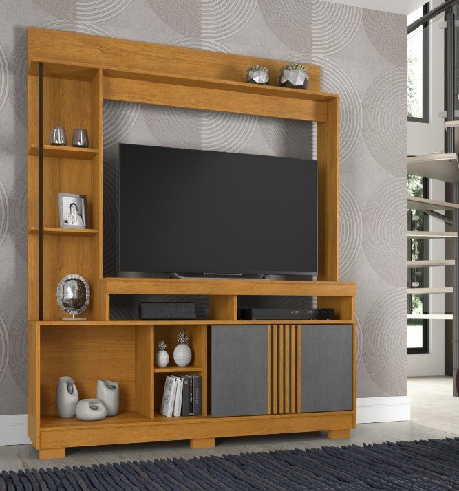 Estante Sedução Jcm Móveis Cinamomo/grafite | MadeiraMadeira