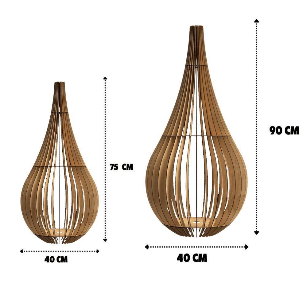 Abajur Grande De Chão Capadócia Mdf Luminária - Cor:mdf Cru ...
