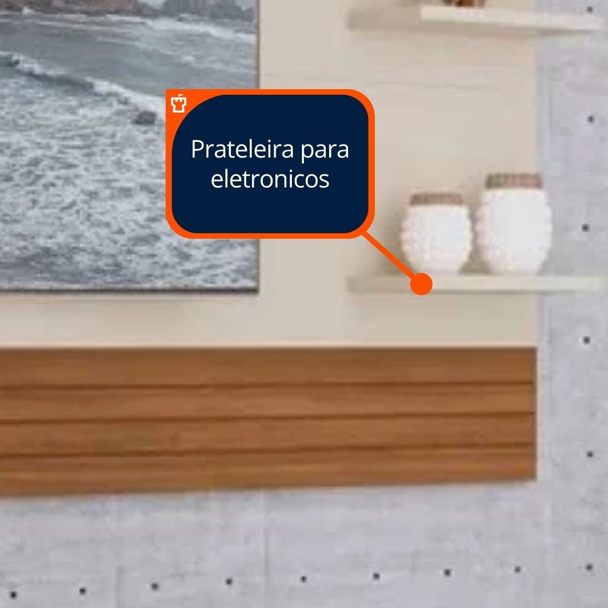 Painel para Tv até 50 Polegadas Sala Quarto - Mod.2005 Cor:off White ...