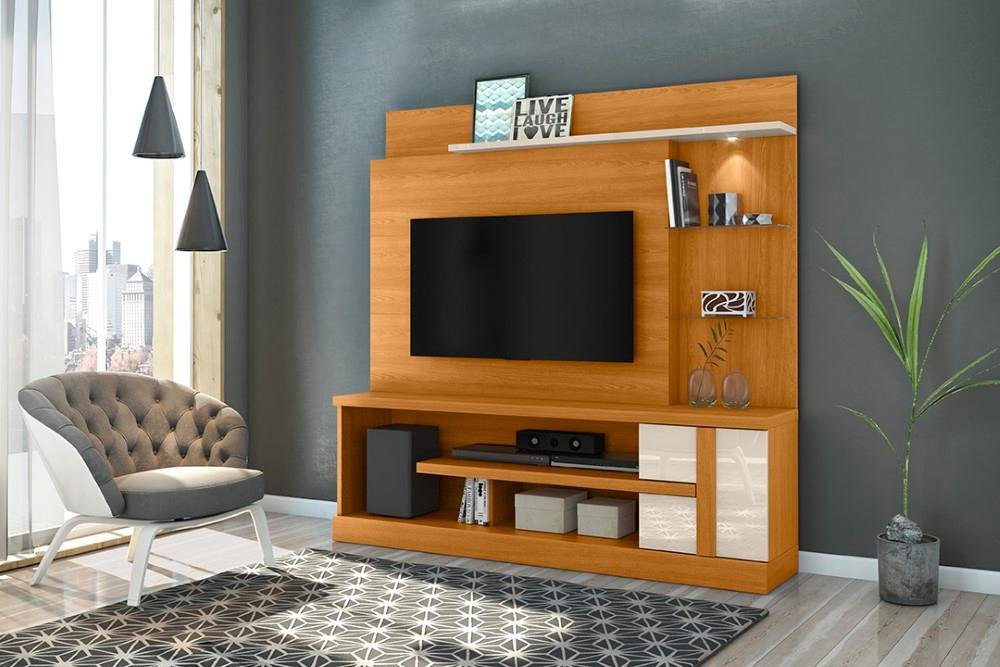 Home Theater Alan para Tv de até 55 Polegadas - Cinamomo / Off White ...