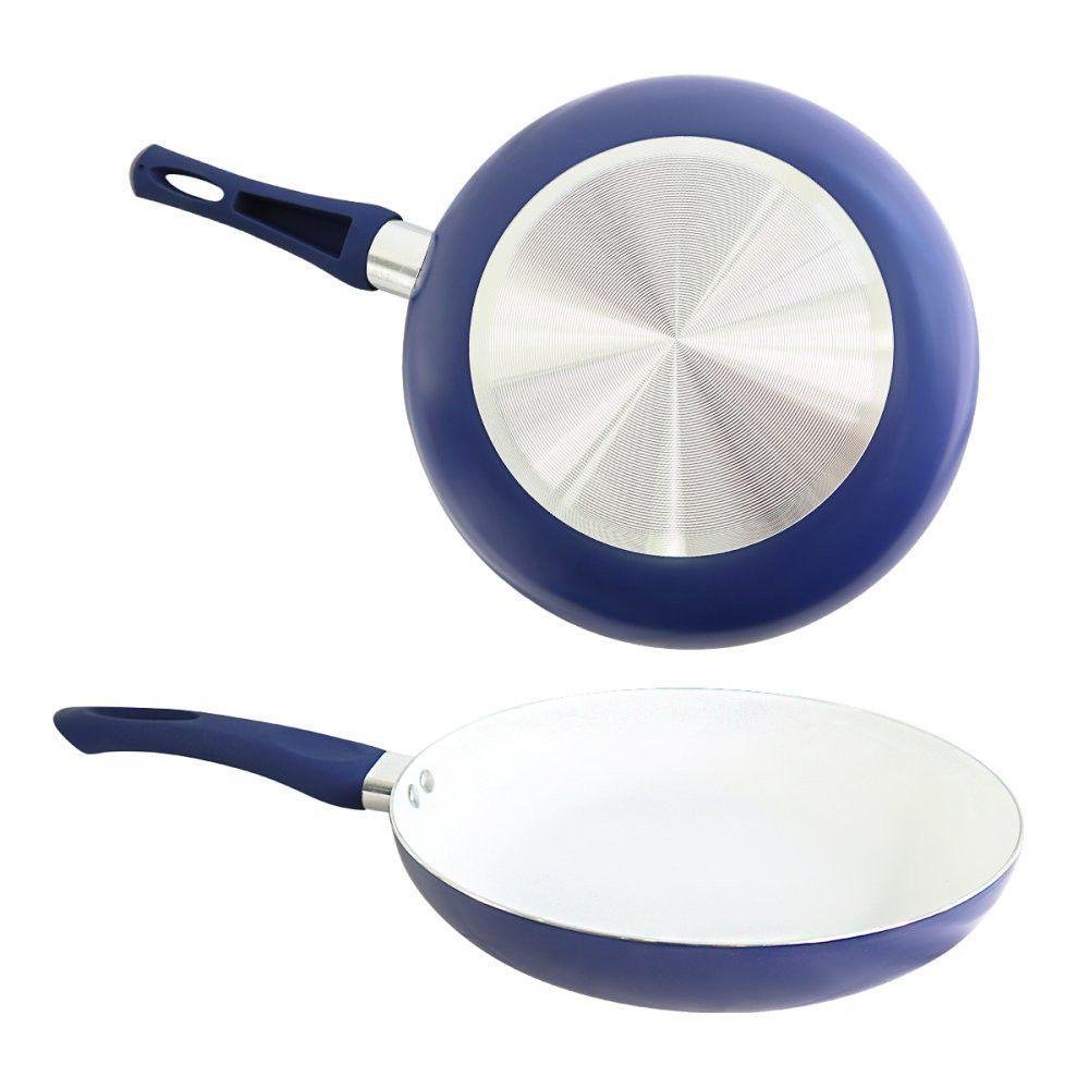 Frigideira Grande 26cm Azul Revestimento Cerâmico Baquelite ...