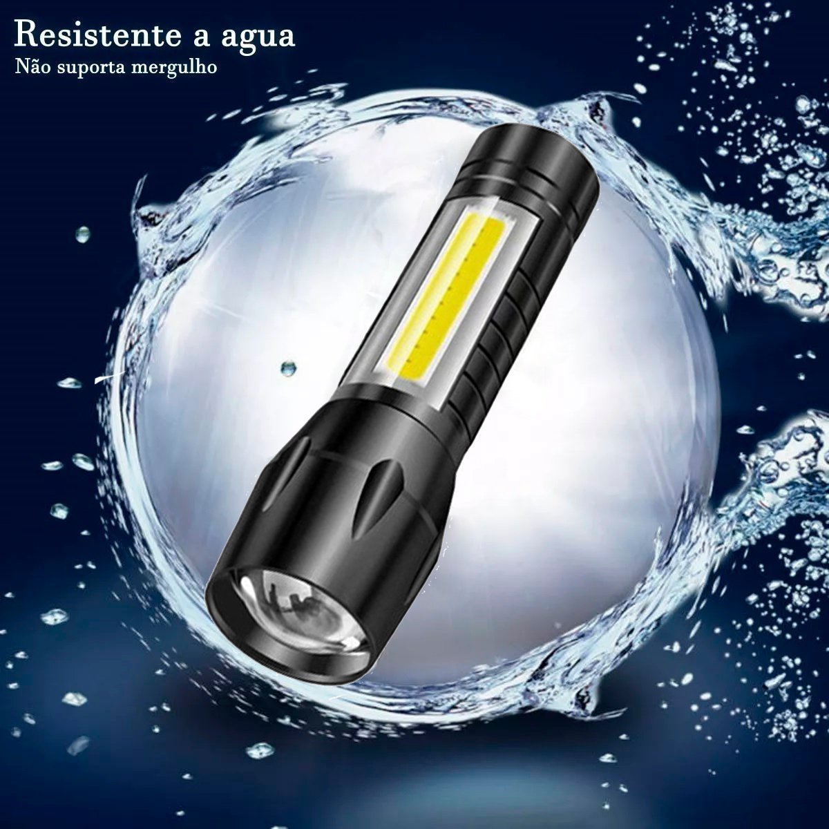 Mini Lanterna Led Recarregável USB com Zoom 3 Modos | MadeiraMadeira