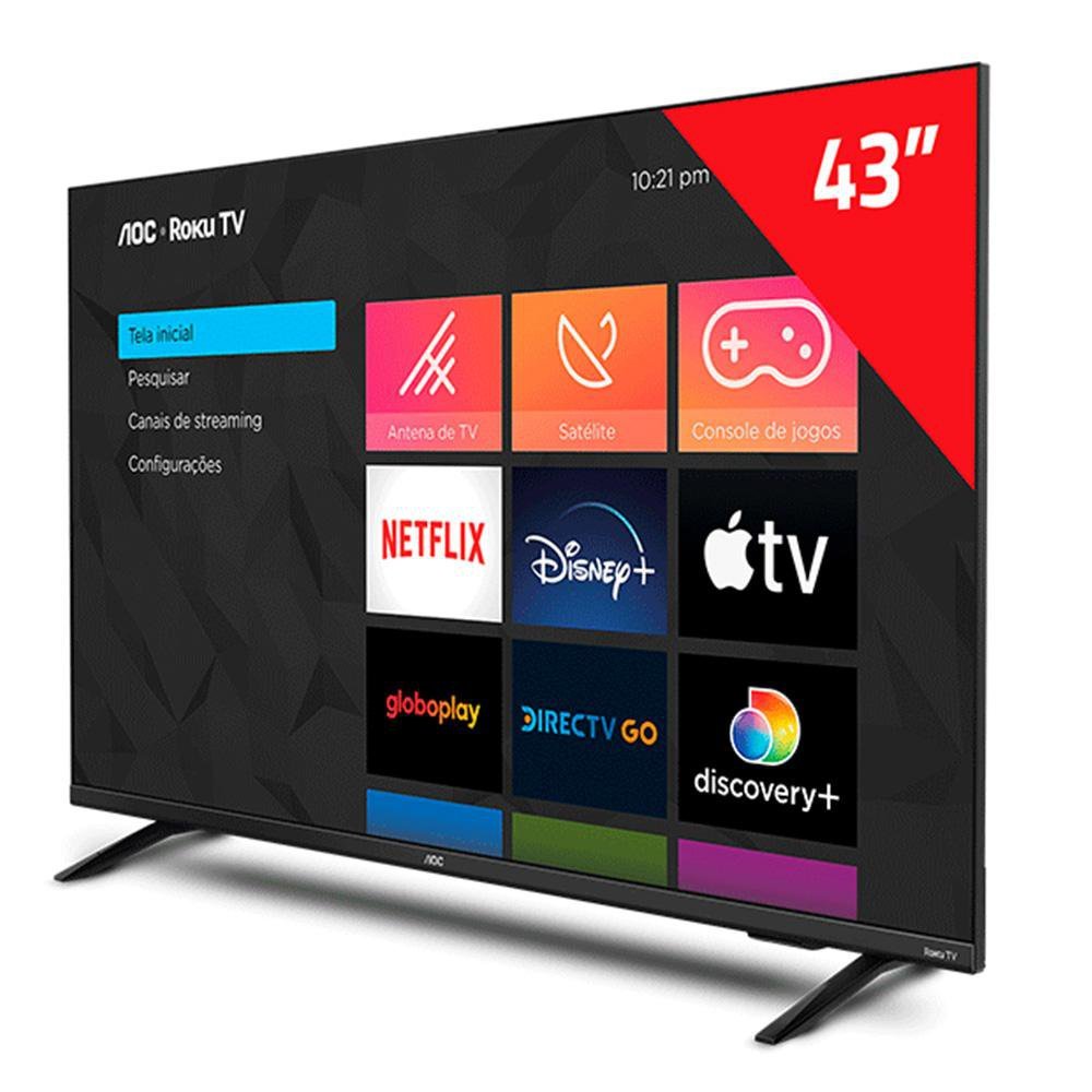 Smart TV AOC Roku DLED 43" Full HD S5135 3 HDMI | MadeiraMadeira