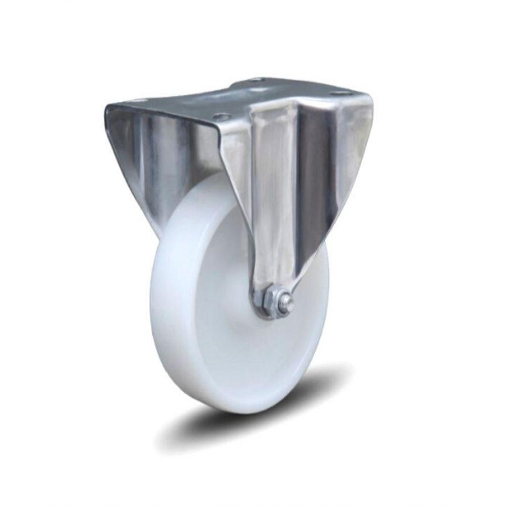 Rodizio Inox 4 Polegadas Base Fixa com Placa 105x80 Colson | MadeiraMadeira