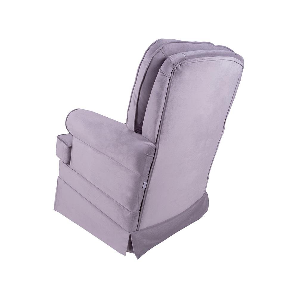 Poltrona e Puff Comfort com Balanço Veludo Cinza Cia do Móvel ...