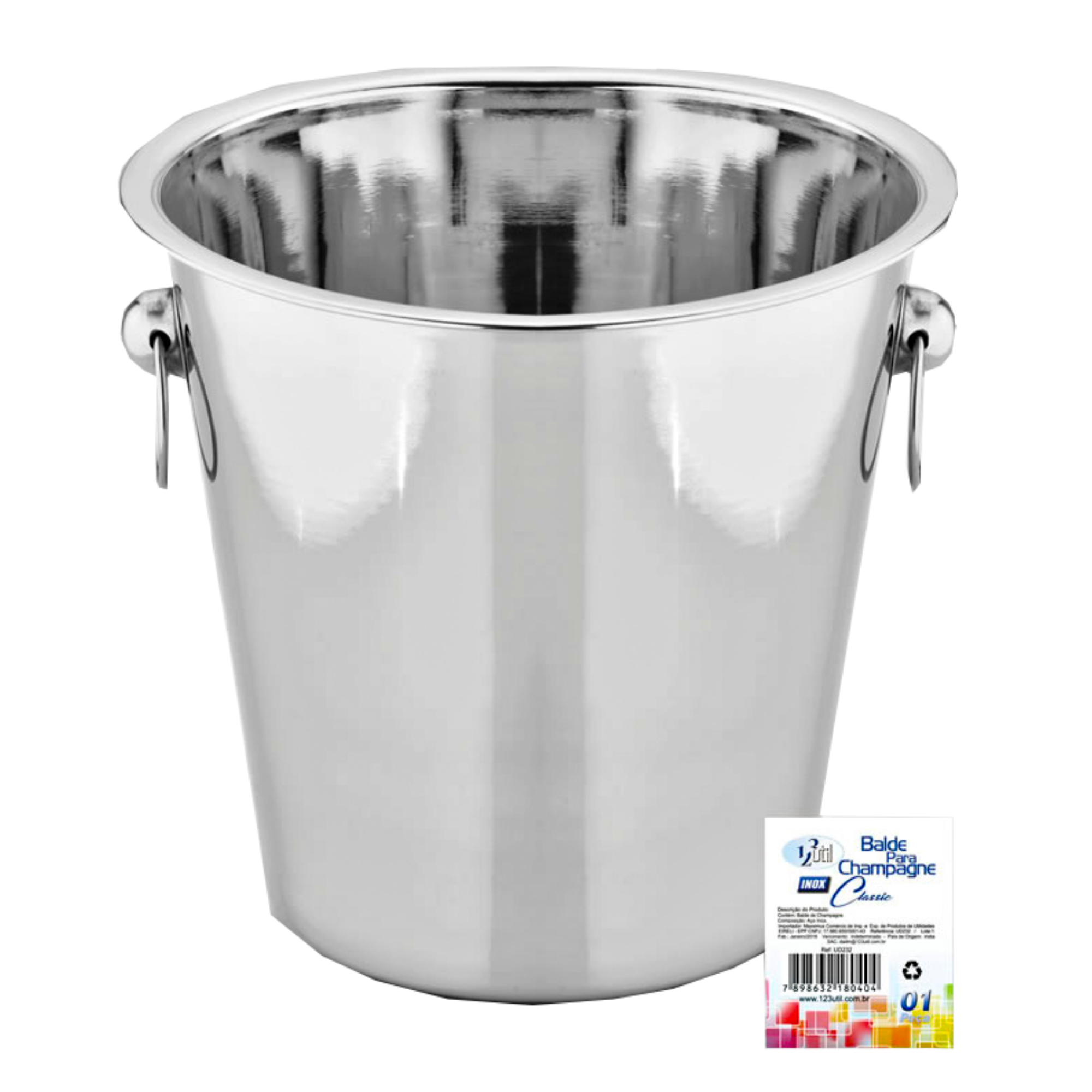 Balde Champagne Gelo De Inox Para Bebidas 21 cm Classic | MadeiraMadeira