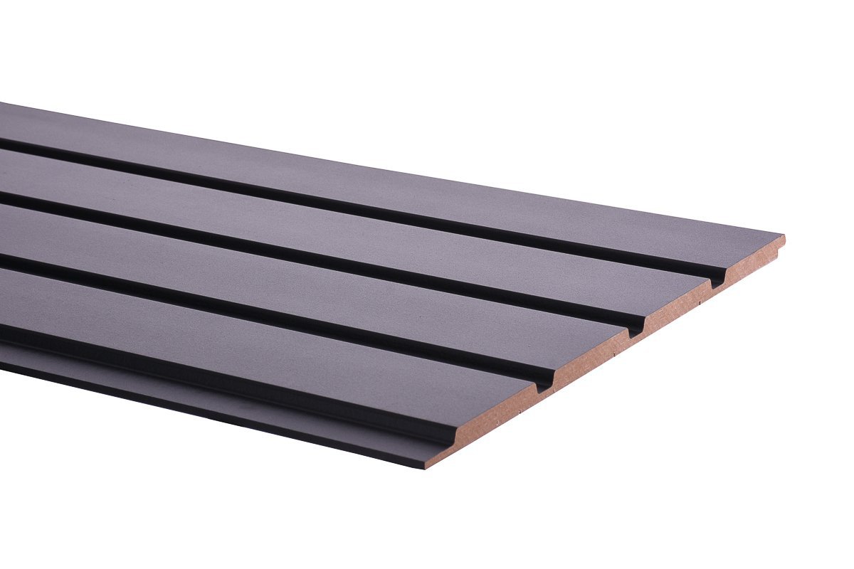 Painel Ripado Preto 2750 x 455 x 15mm - Caixa com 4 painéis totalizando ...