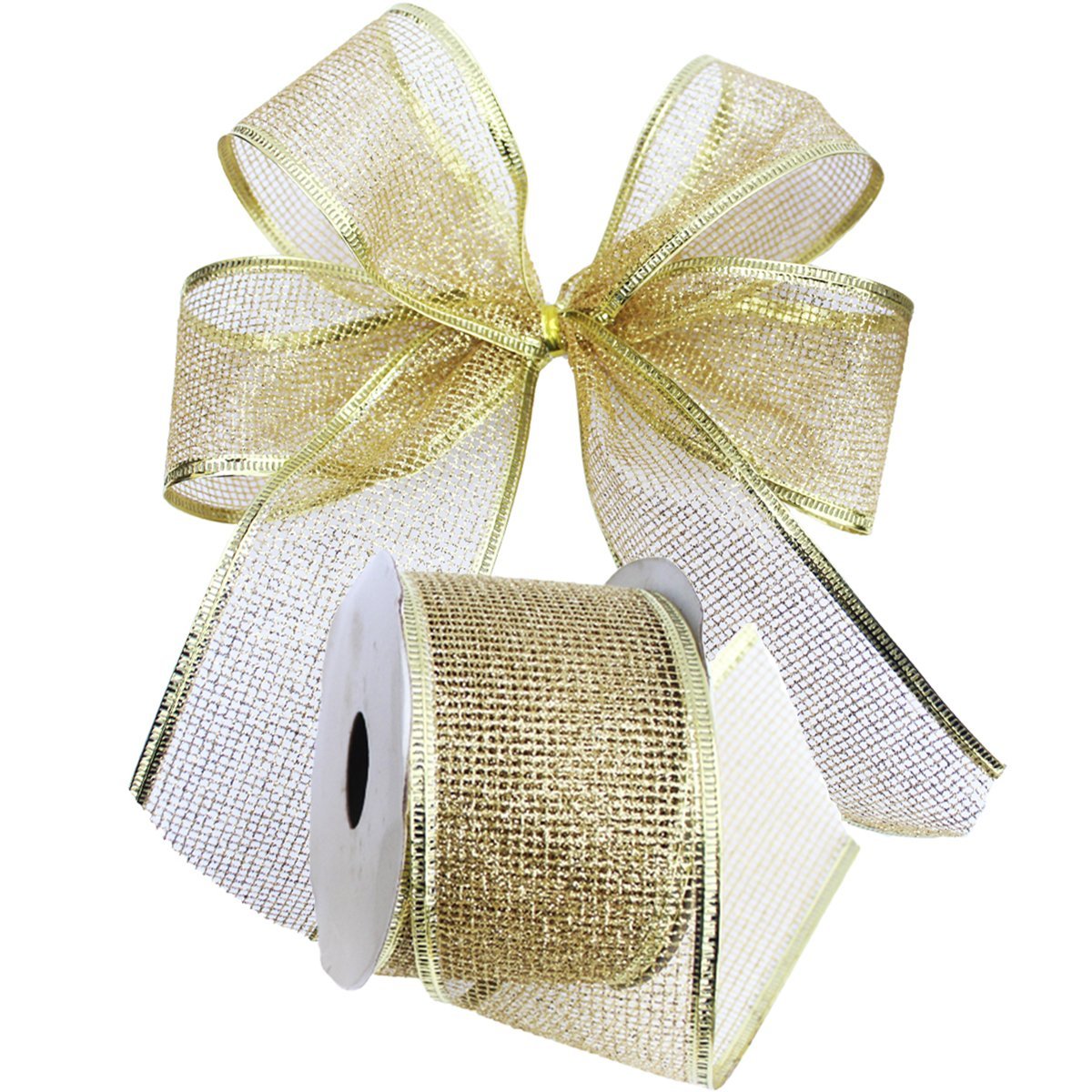Kit 6 Rolos Fita Aramada Decoração Dourada Natalina de 2,5m ...
