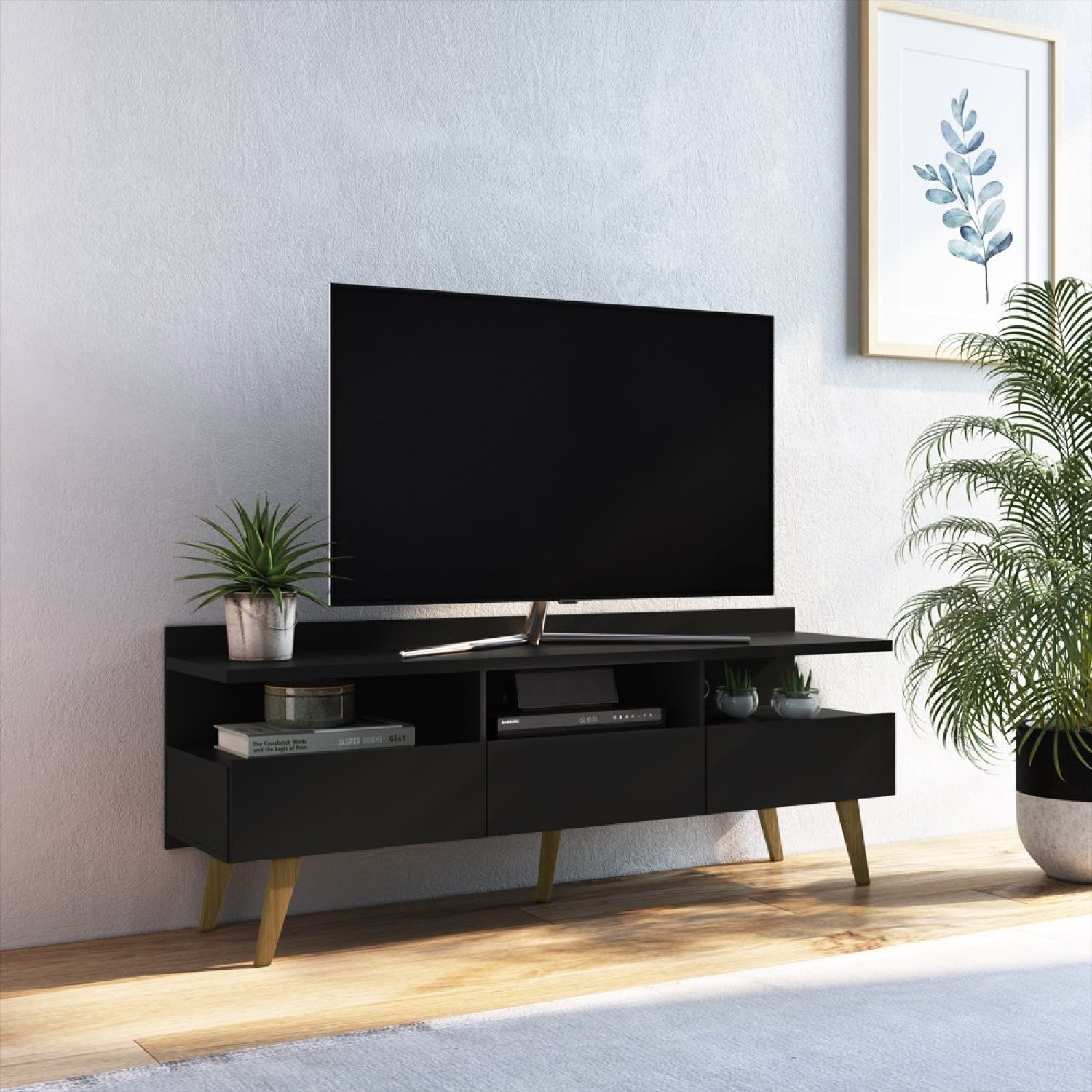 Rack para TV até 55 Polegadas 3 Portas Retrô Seriema Yescasa ...