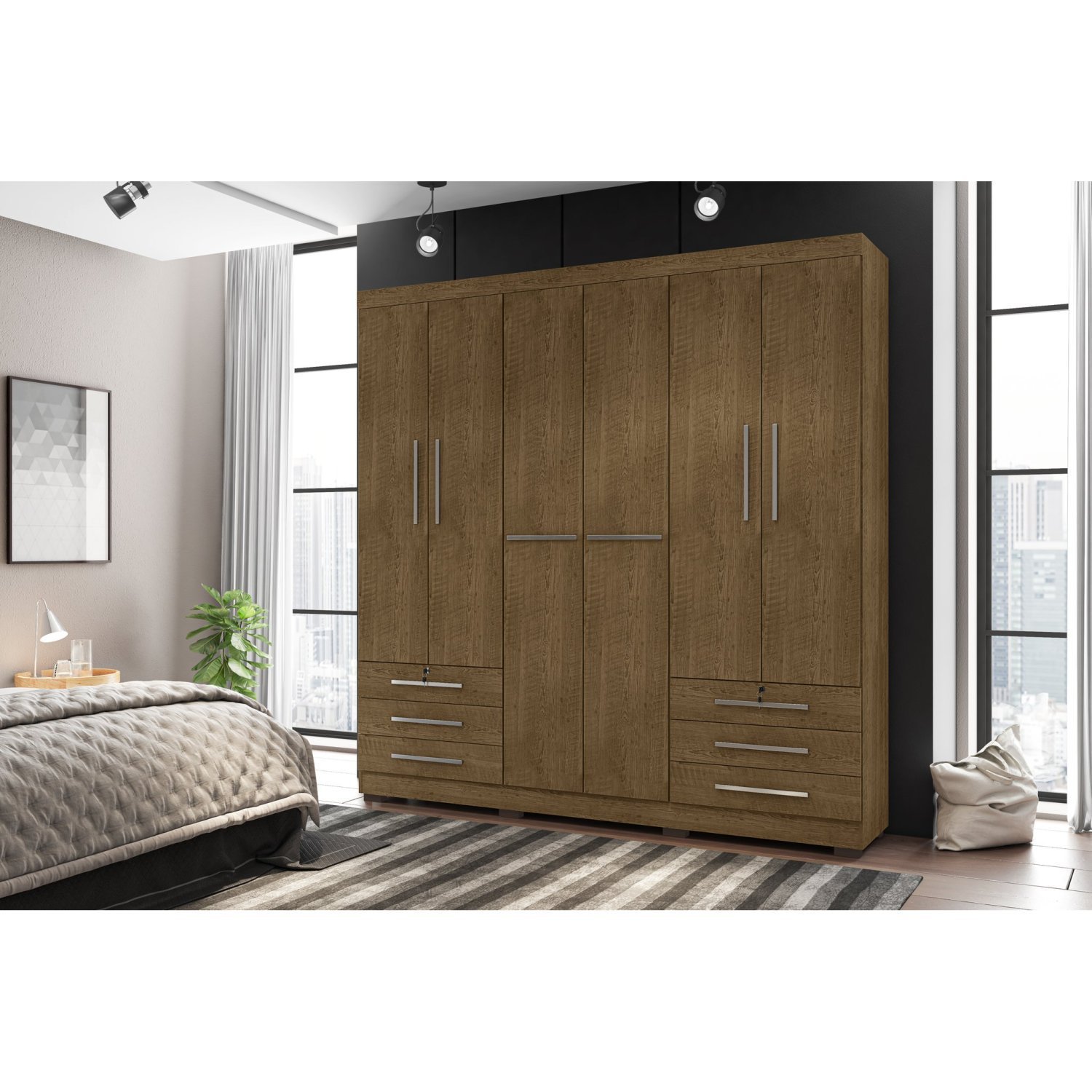 Guarda Roupa 6 Portas 6 Gavetas Incorplac | MadeiraMadeira