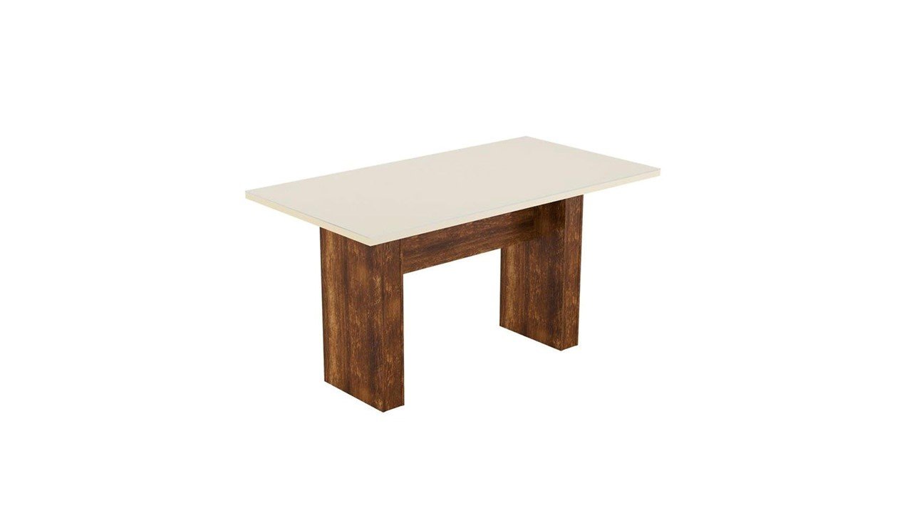 Mesa de Jantar Urca 1,50M - Rústico/Off White/Geométrico | MadeiraMadeira