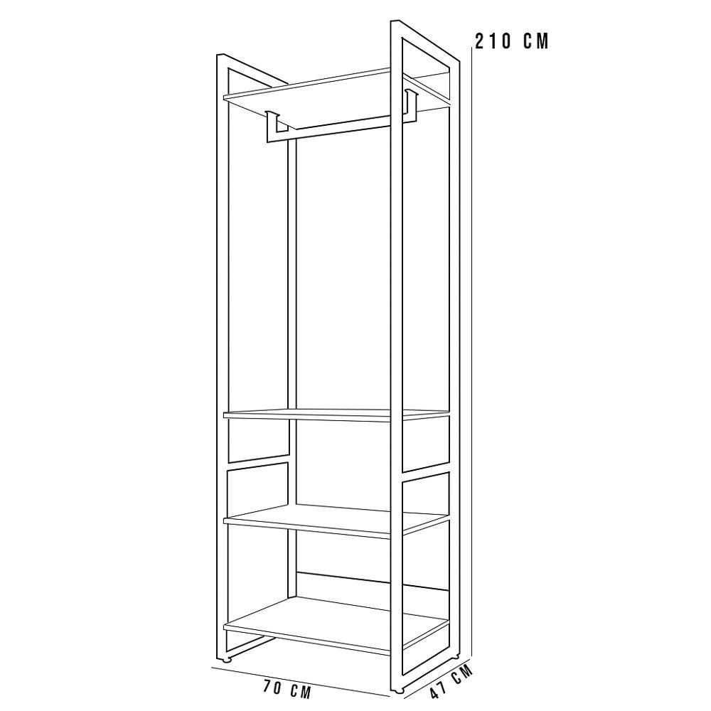 Guarda Roupa Casal Closet 4 Módulos Indy F02 Preto Texturizado ...