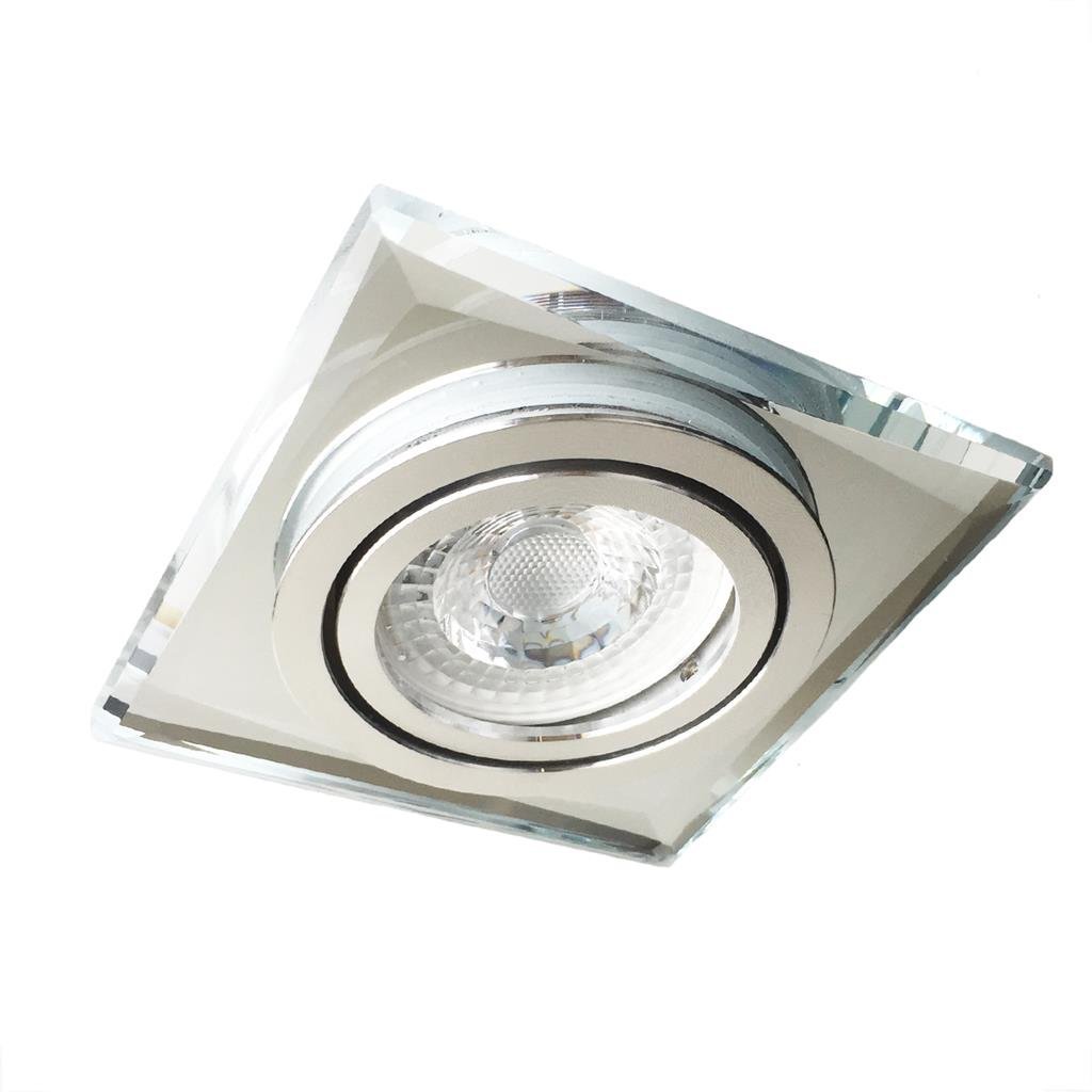 Spot Cristal Direcionavel Quadrado Embutir Espelhado Bet09 | MadeiraMadeira