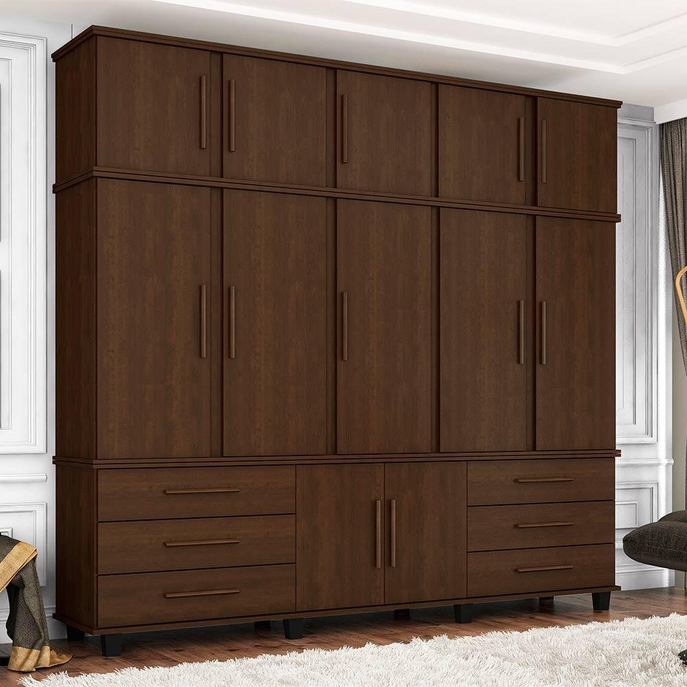 Roupeiro Grande Casal Triplex 5 Portas Prisma Noce Fabri Moveis ...