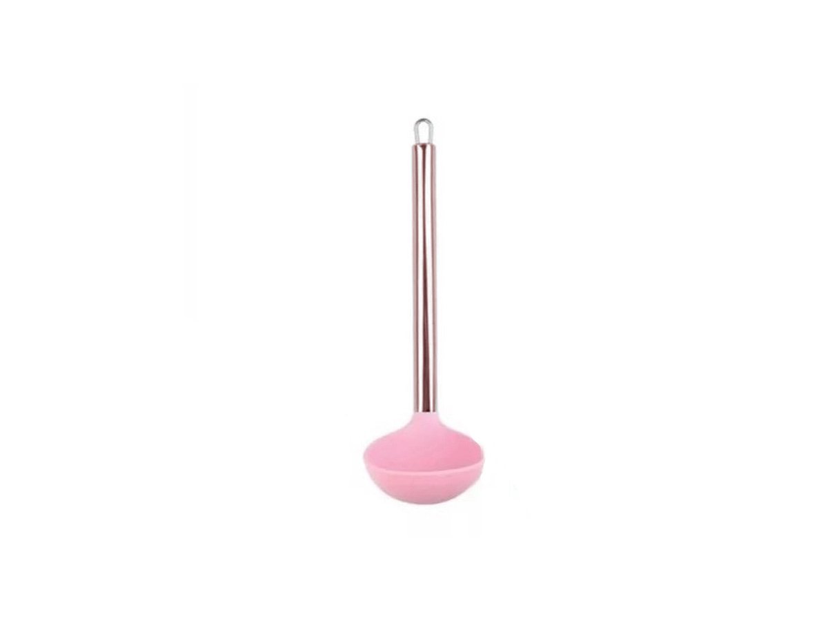Concha de Nylon Rosa com Cabo Inox Rose 30cm Coliseu Presentes 7645 ...