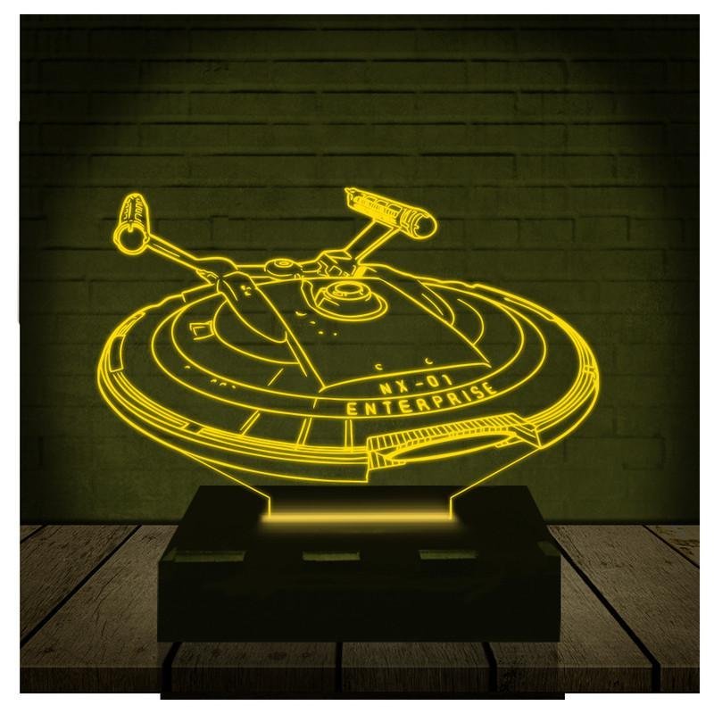 Luminária Led 3d | Star Trek Enterprise | Abajur | MadeiraMadeira